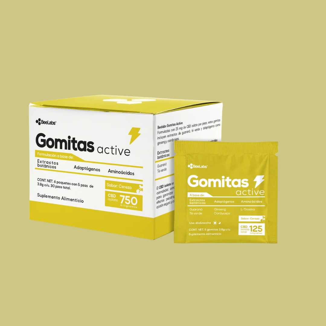 Bee Labs | Gomitas CBD + Active | 25 mg/pza | 3O piezas – Sin Dolor CBD